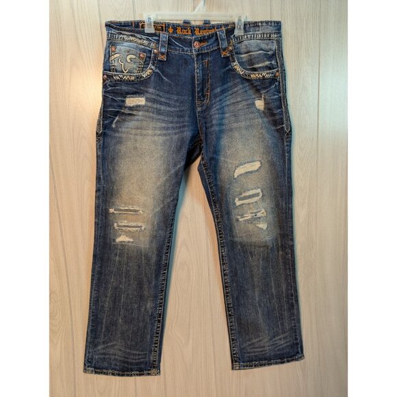 Rock Revival | Jeans | Mens Rock Revival Destroyed Dasham Straight ...